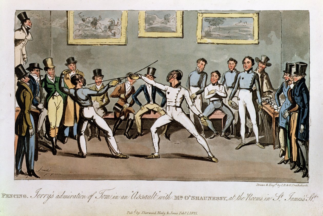 Fencing: Jerry's Admiration of Tom in an 'Assault' with Mr O'Shaunessy, at the Rooms in St ...